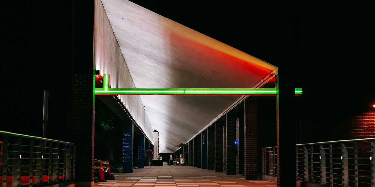 Neon Lintel Reinstalled • Give to Purchase • Purchase College