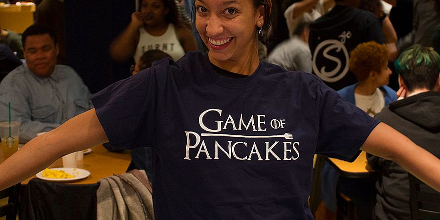 Catch a T-shirt at Pancake Madness • Campus Life • Purchase College
